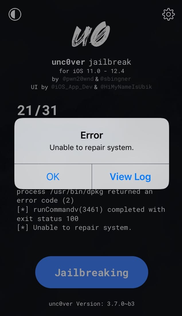 Unable to repair system : La Solution pour Réparer le Jailbreak avec Unc0ver